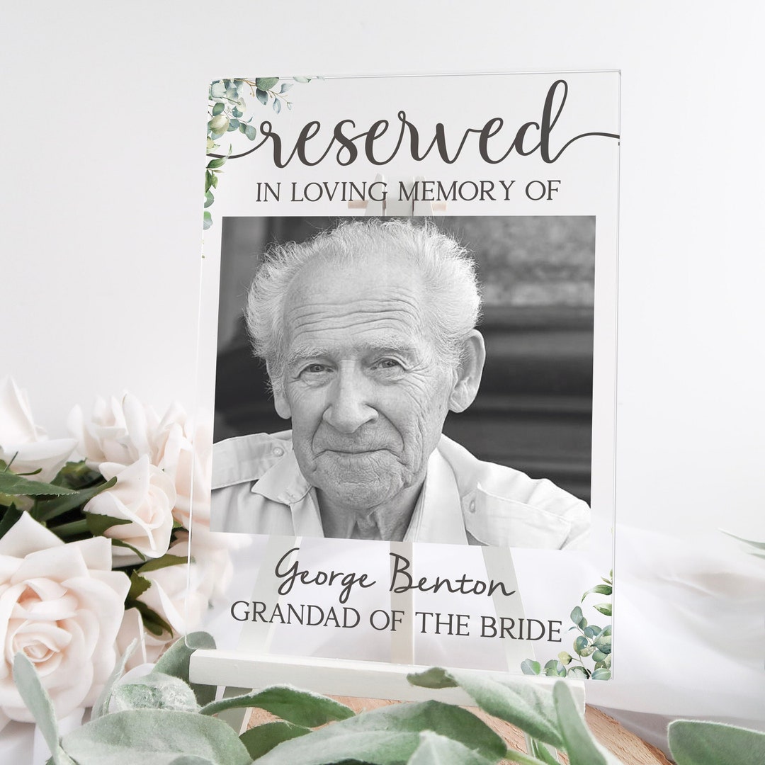 Reserved Memorial Sign Wedding Decor - Personalised Memorial Plaque for ...