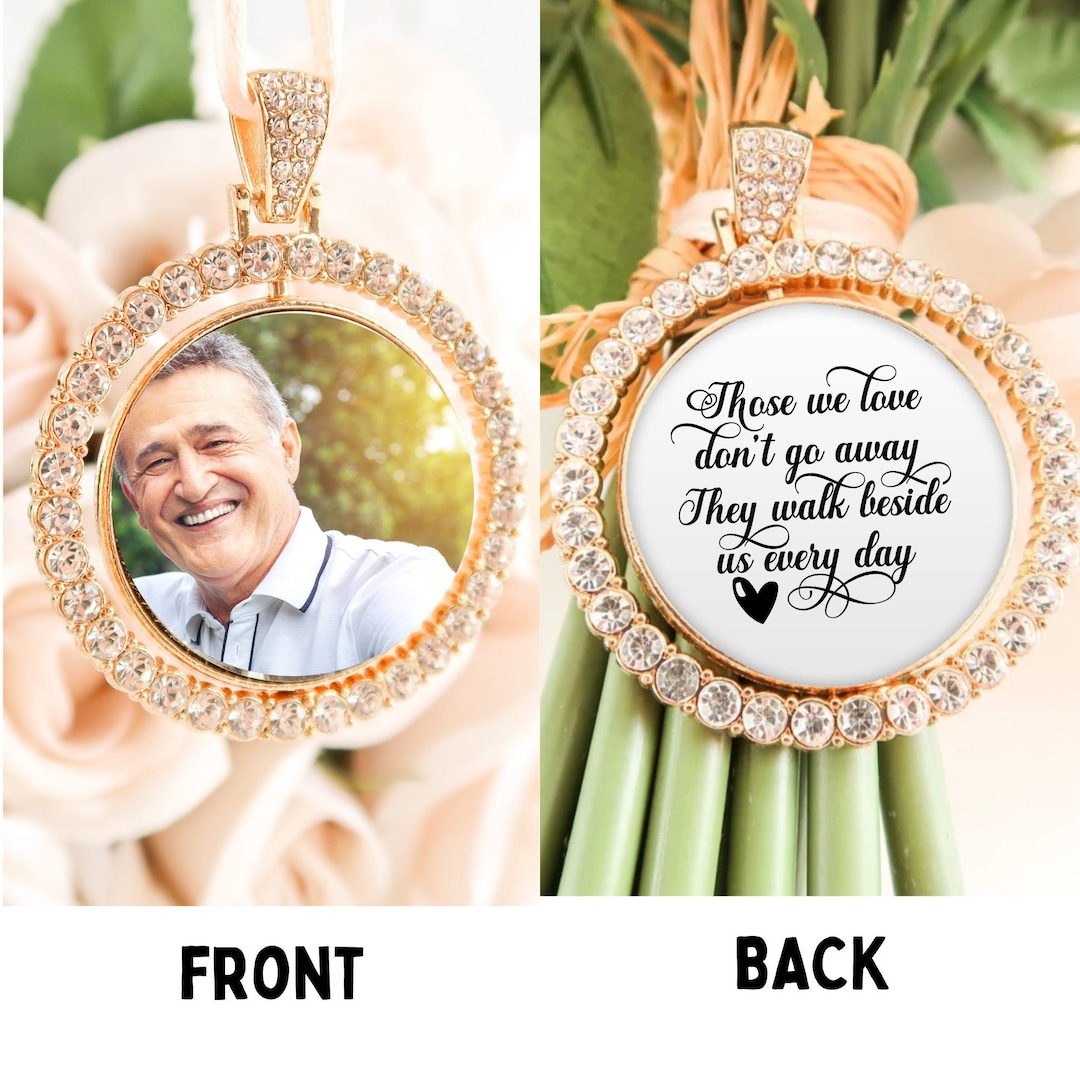 Memorial Photo Charm Bouquet Gold or Silver - Etsy