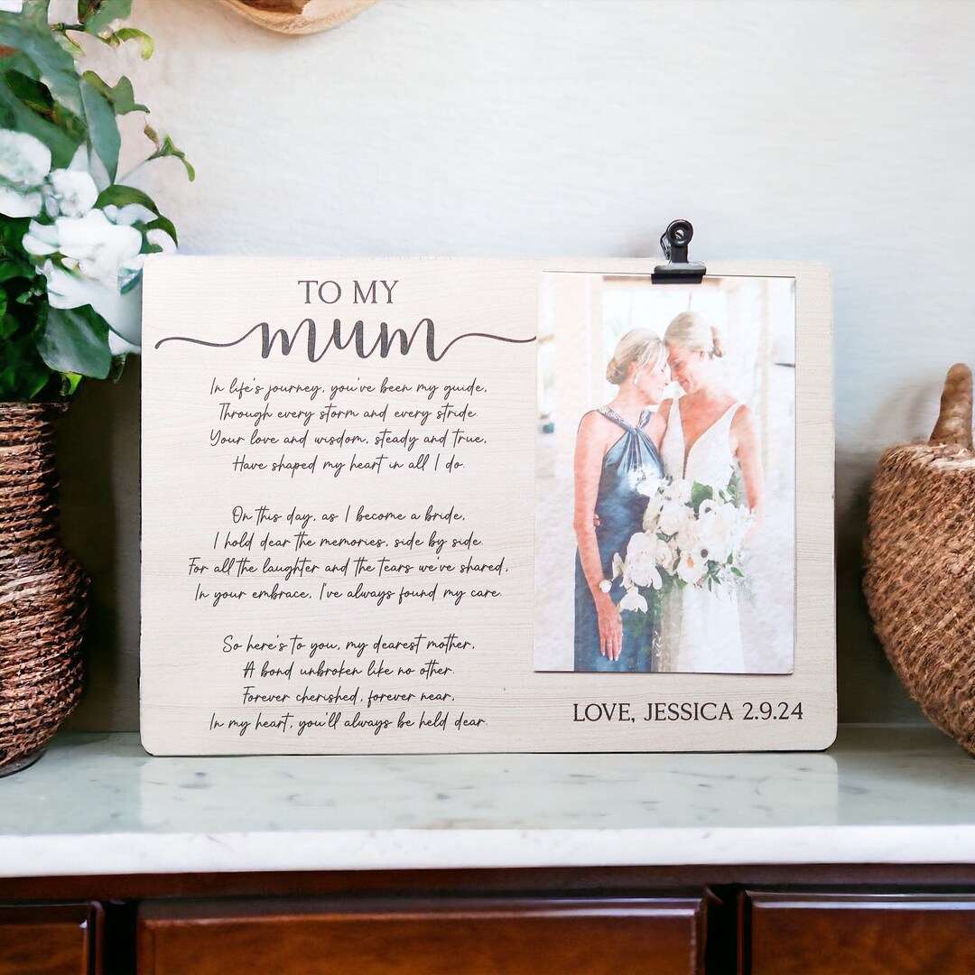 Mother of the Bride Photo Frame Sign - Wedding Day Keepsake - Wooden ...