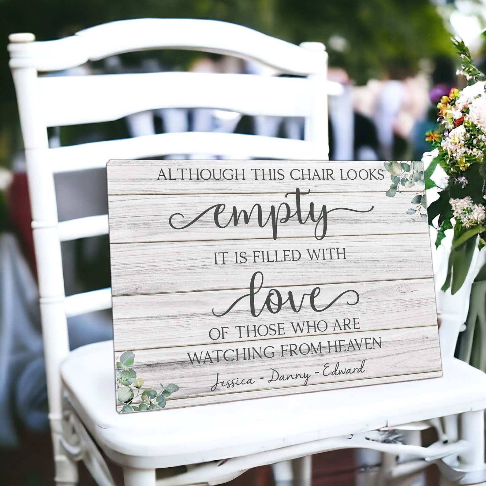 Personalized Memorial Chair Sign: Rustic Wedding in Loving Memory ...
