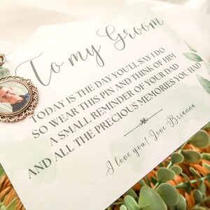 Groom Memorial Pin - Groom Buttonhole Charm - Groom Memory Pin - Loved ...