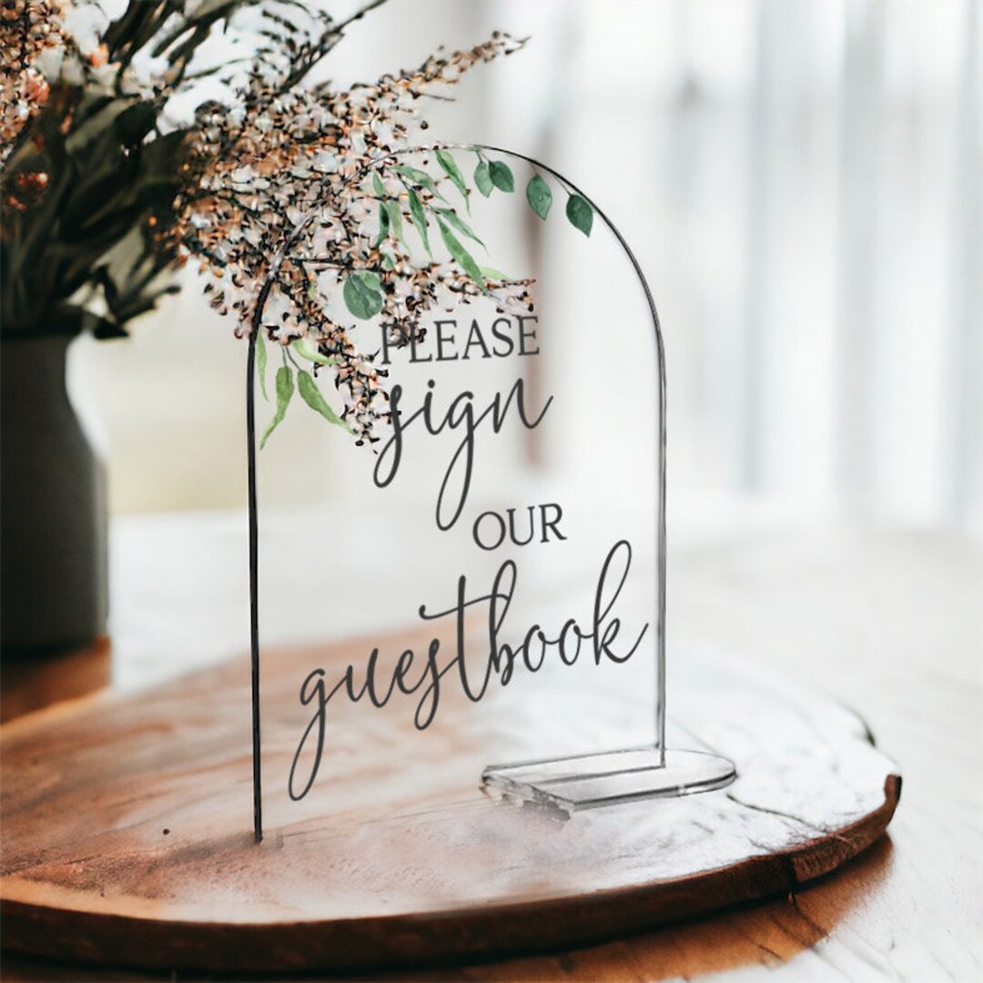 Guestbook Wedding Sign Personalised Wedding Guestbook Sign Acrylic ...