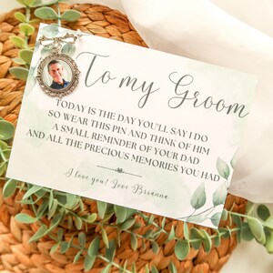 Groom Memorial Pin - Groom Buttonhole Charm - Groom Memory Pin - Loved ...