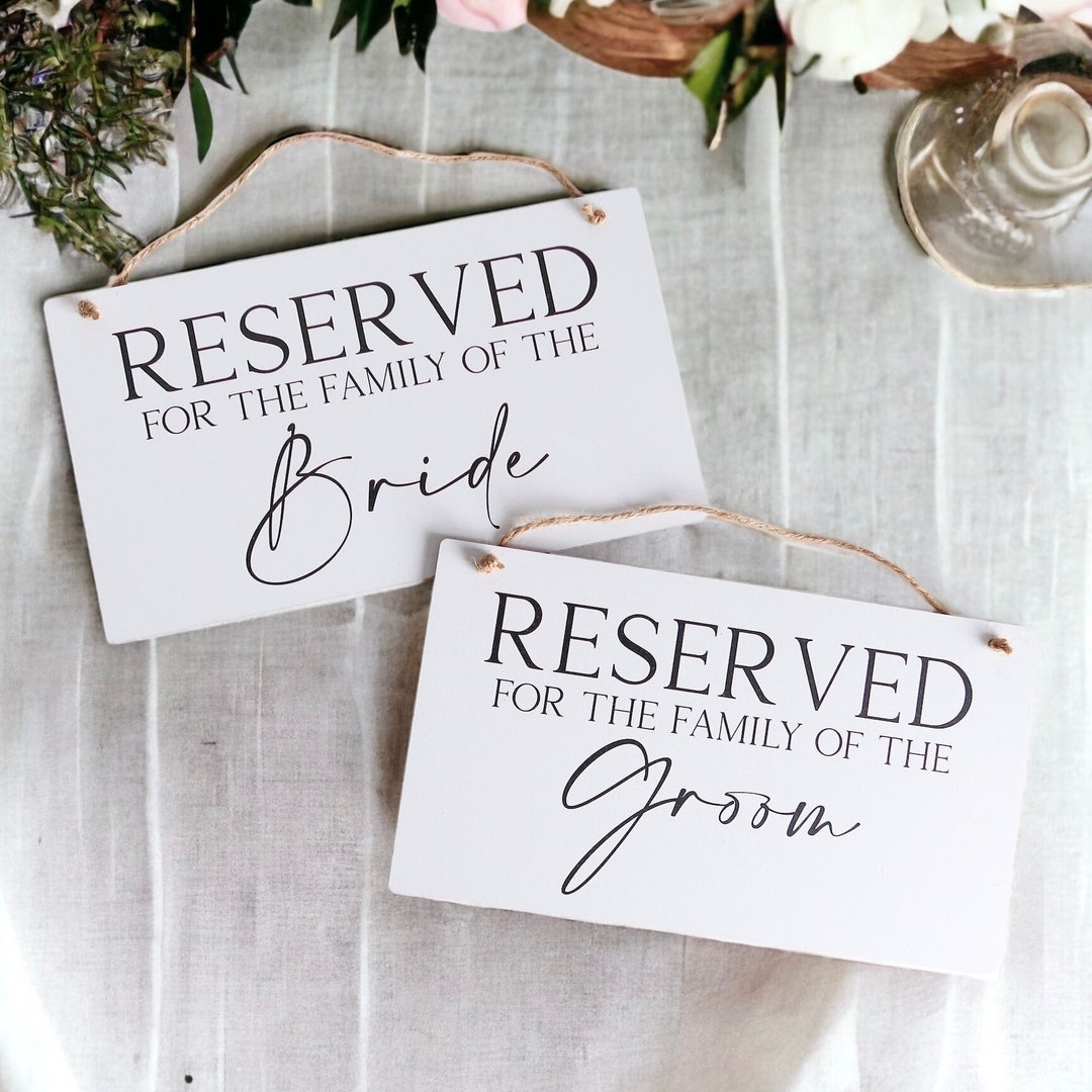 Wedding Reserved Sign - Custom Reserved Signs - Reserved Chair Sign ...