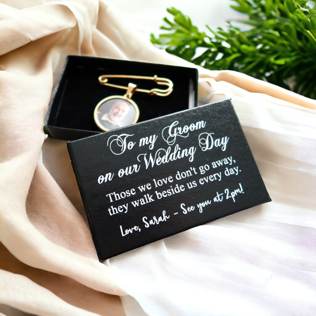 Groom Gift: Custom Photo Lapel Pin - Wedding Boutonniere Charm - Etsy