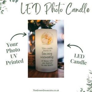 Personalised Memorial Photo LED Candle - in Loving Memory Gift ...