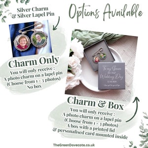 Groom Memory Pin - Groom Photo Charm - Memory Pin for Groom - Memorial ...