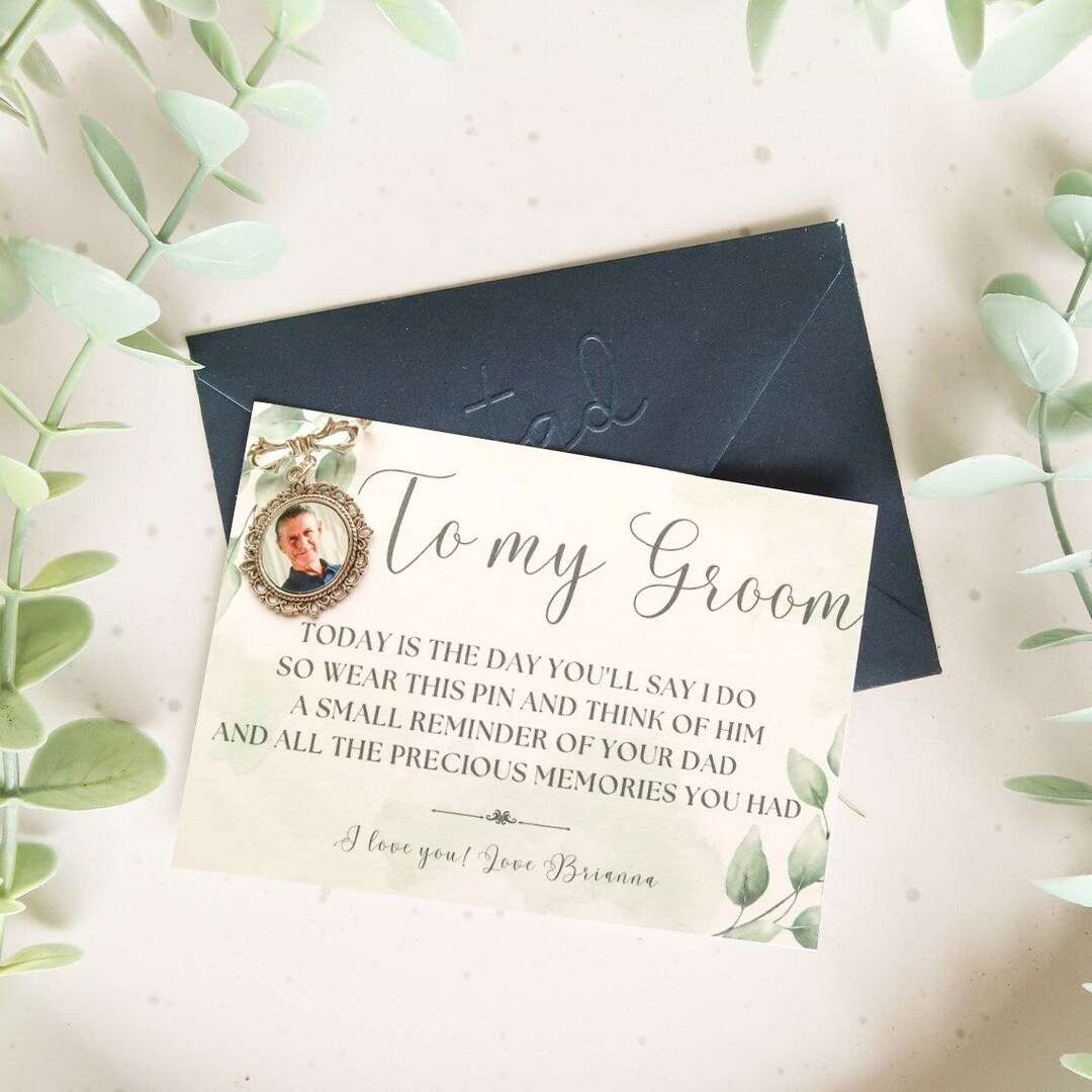 To My Groom on Our Wedding Day - Groom Memory Pin - Etsy
