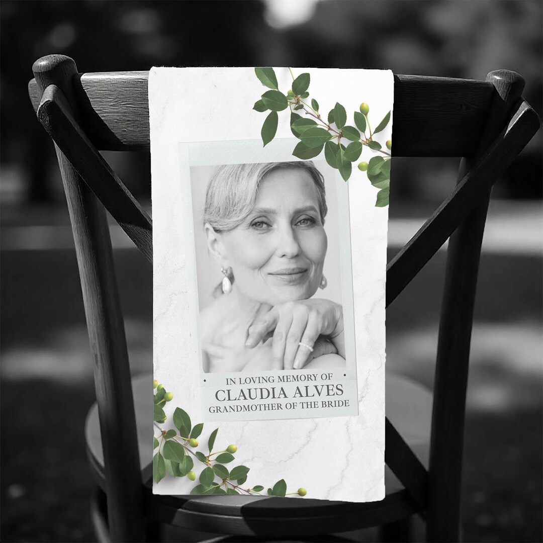 Wedding Seat in Memory of Chair Banner Wedding in Memory Fabric Sign ...