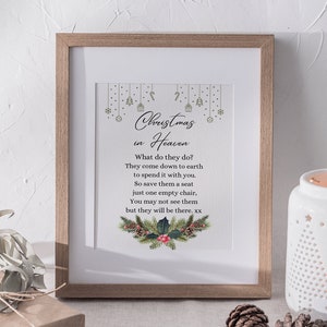 Christmas in Heaven Print, Printable PDF Poem You Print and Frame ...