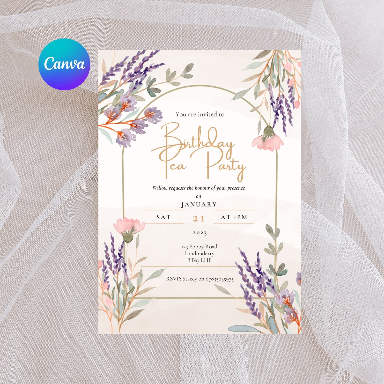 CANVA Birthday Party Invitation Template. Baby Shower, Hen Party ...