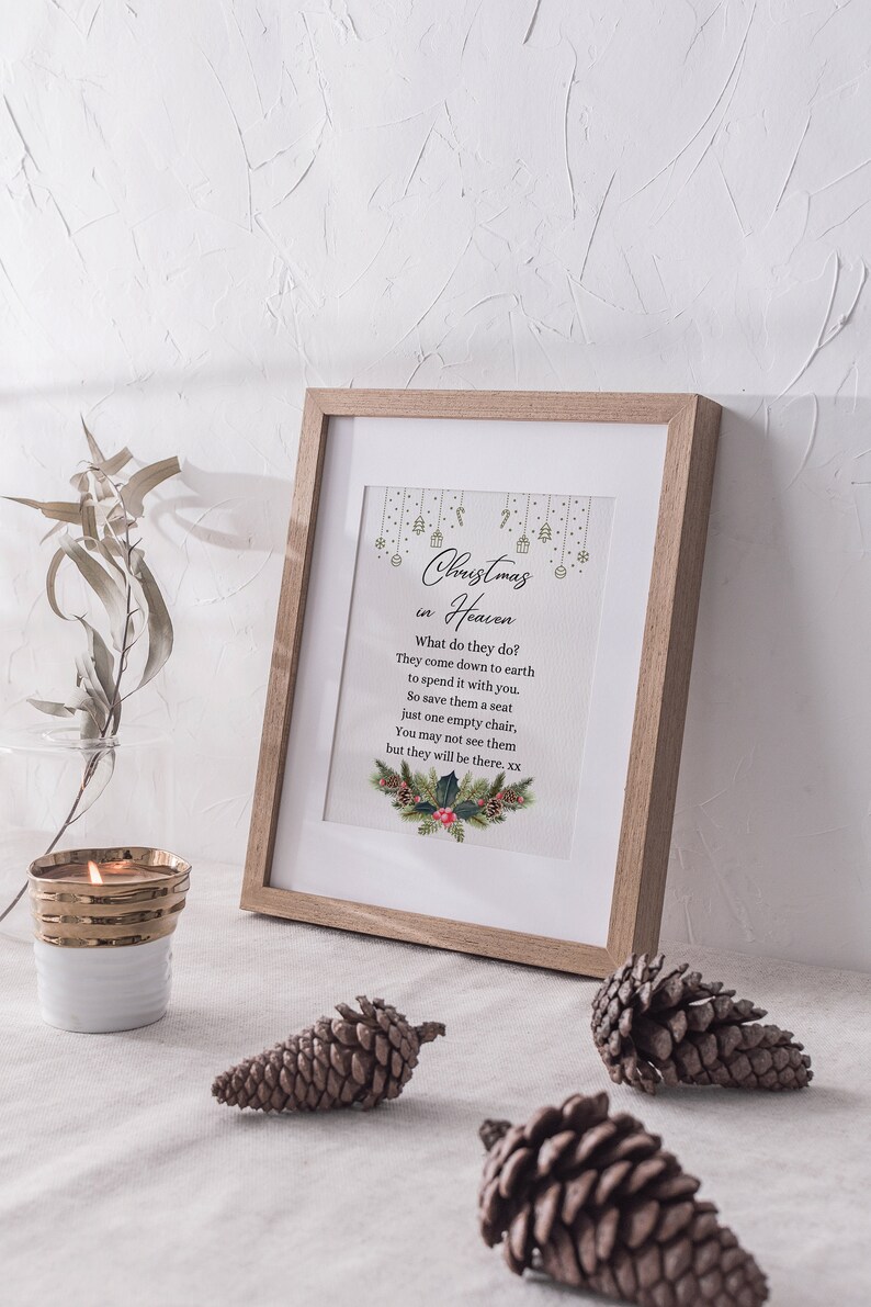 Christmas in Heaven Print, Printable PDF Poem You Print and Frame ...