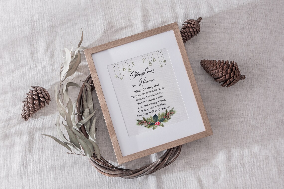 Christmas in Heaven Print, Printable PDF Poem You Print and Frame ...