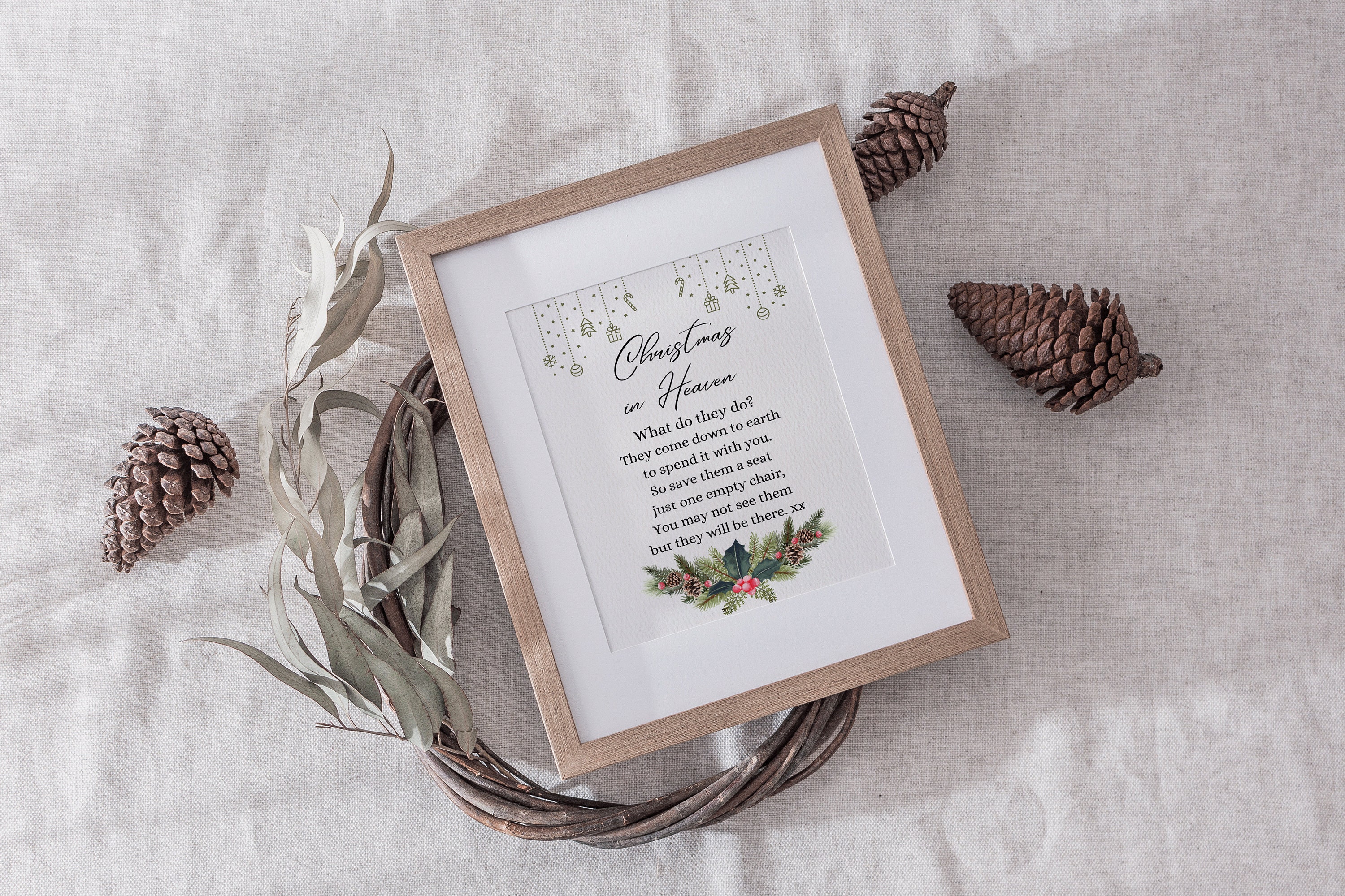 Christmas in Heaven Print, Printable PDF Poem You Print and Frame ...