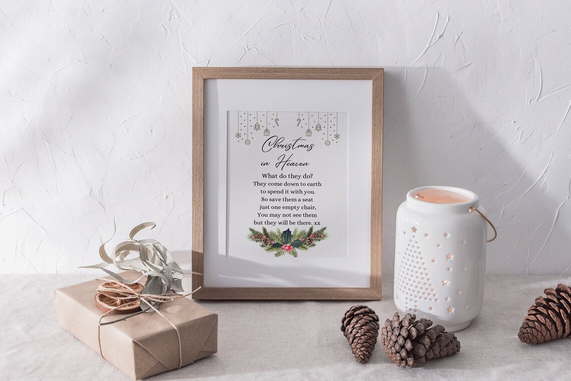 Christmas in Heaven Print, Printable PDF Poem You Print and Frame ...