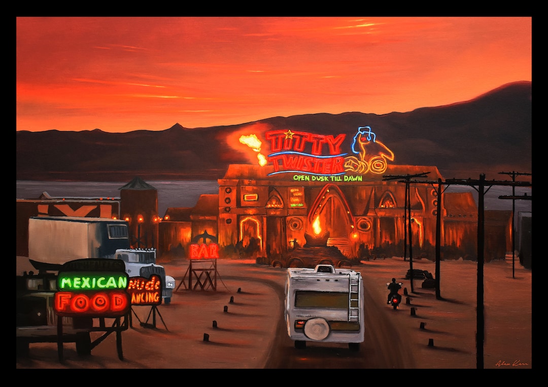 Dusk Till Dawn, Bar Scene, Oil Painting Print - Etsy New Zealand