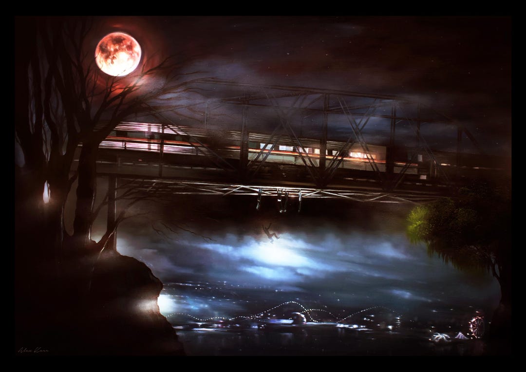 Lost Boys | Bridge Scene | Oil Painting Print - Etsy
