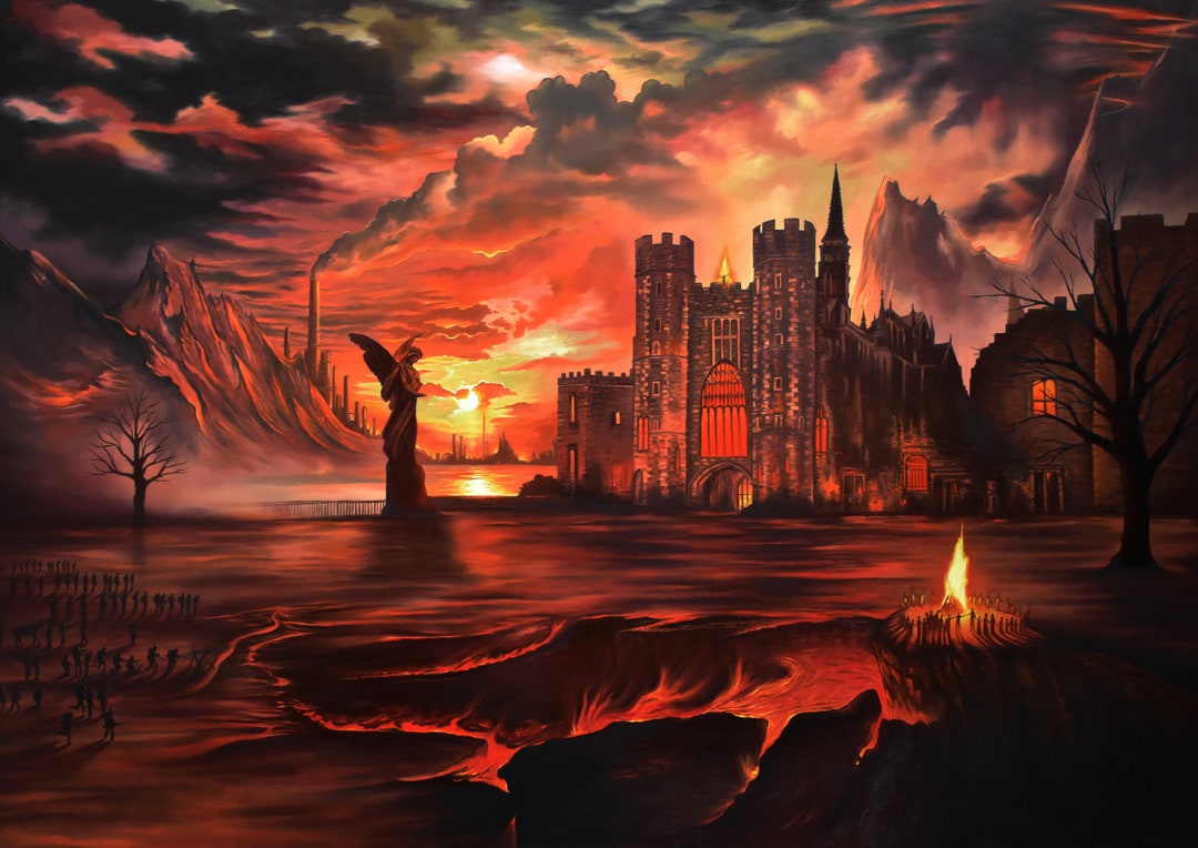 Storm the Castle, Hellscape, Oil Painting Print - Etsy