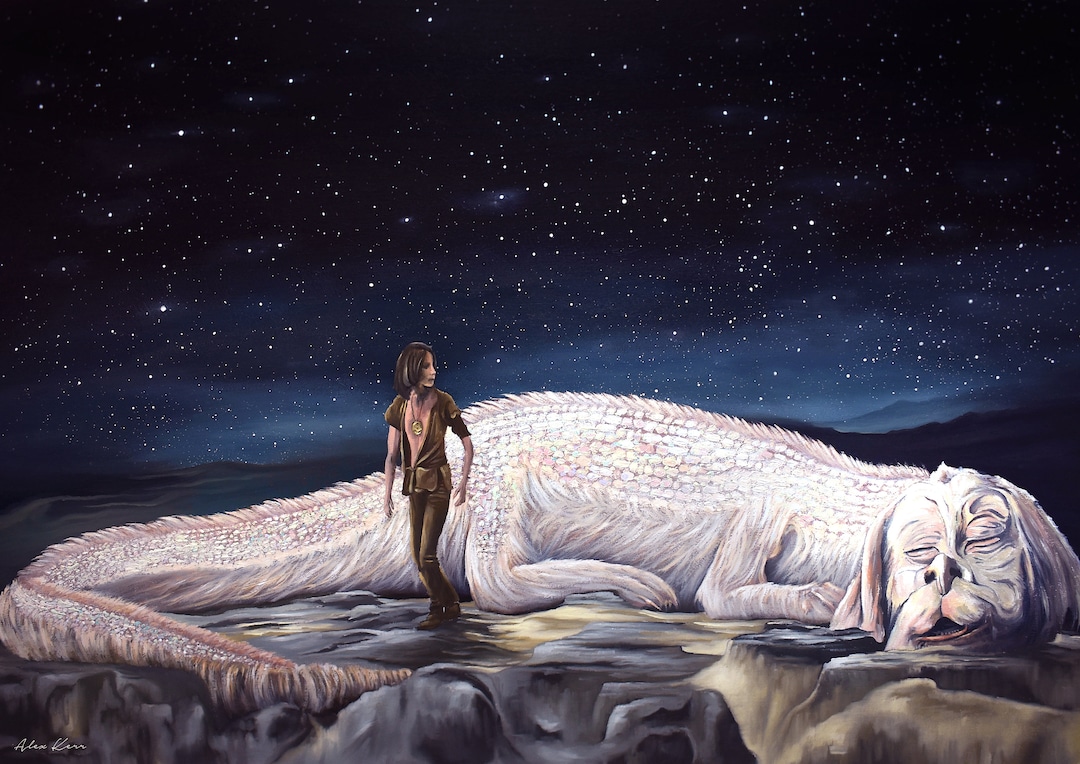 The Neverending Falkor, "leaving so Soon" Painting Print, Movie Art ...