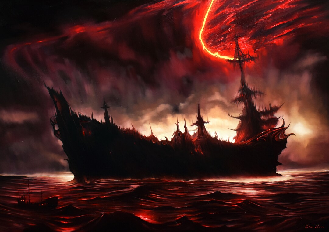 Charon the Ferryman, Oil Painting Print by Alex Kerr - Etsy