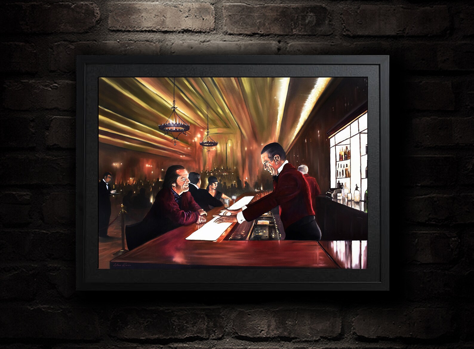 Shining, Bar Scene, Oil Painting Print, Horror Movie Scene - Etsy UK