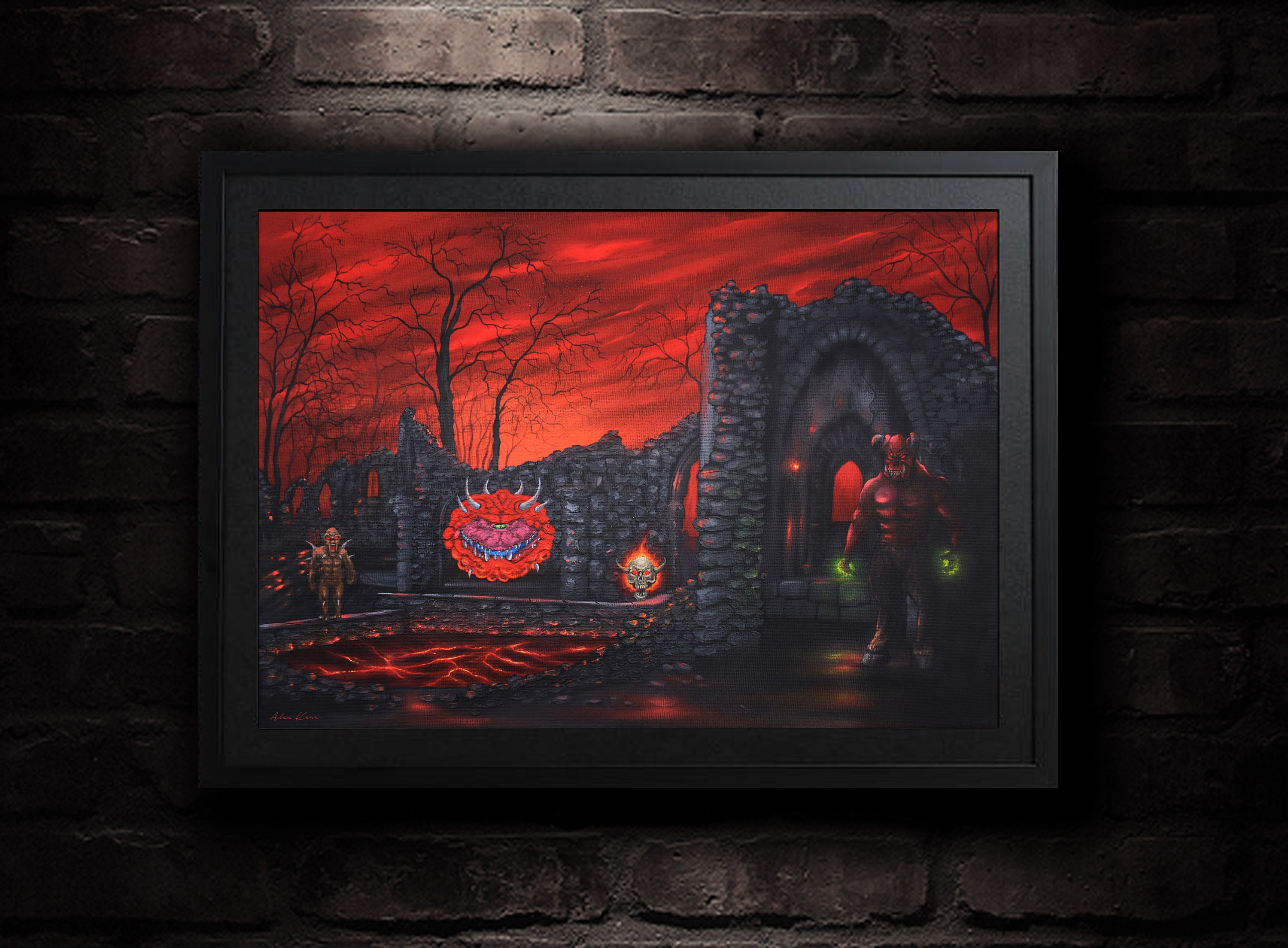 Classic Doom Art Print Hell Inferno Demons Game painting - Etsy México