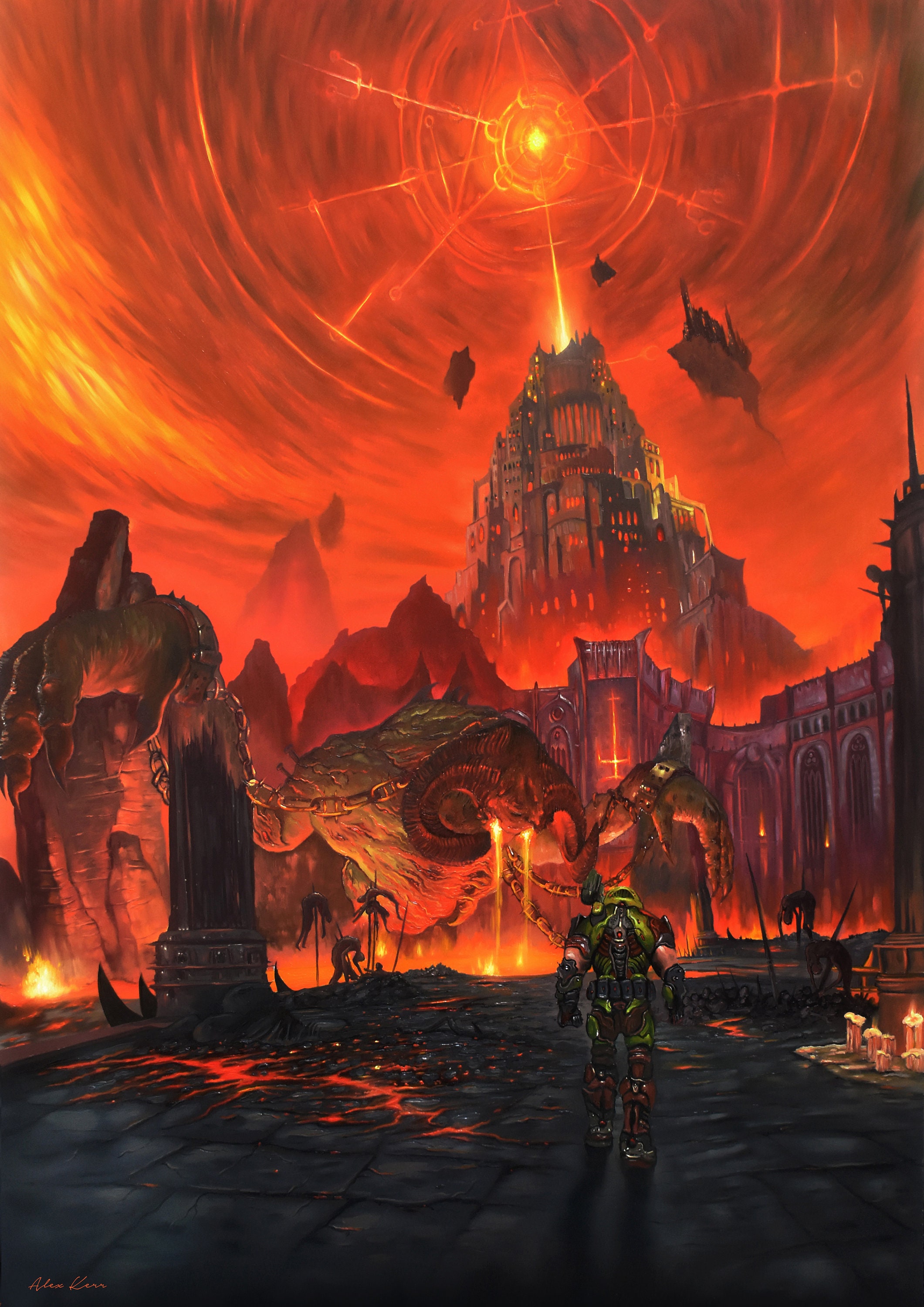 The Slayer Hell Landscape Oil Painting Print A3 - Etsy Australia