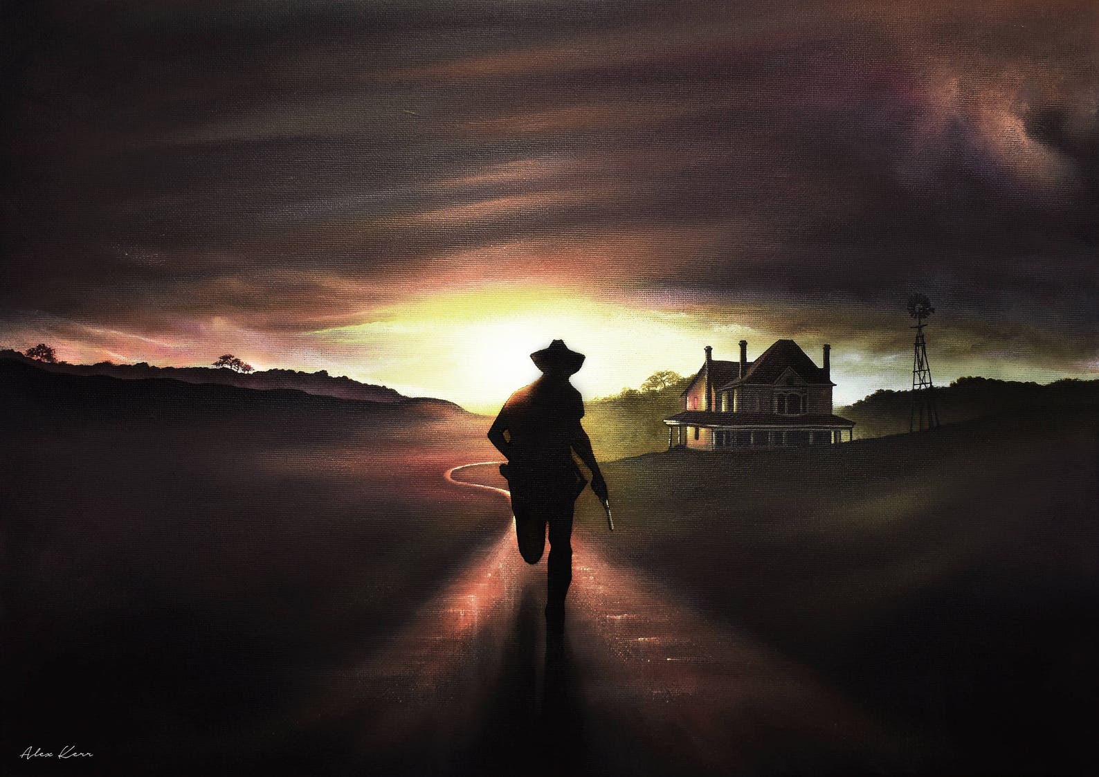 Rick Art Print Sunset Zombie Wall Art Home Decor Fine - Etsy
