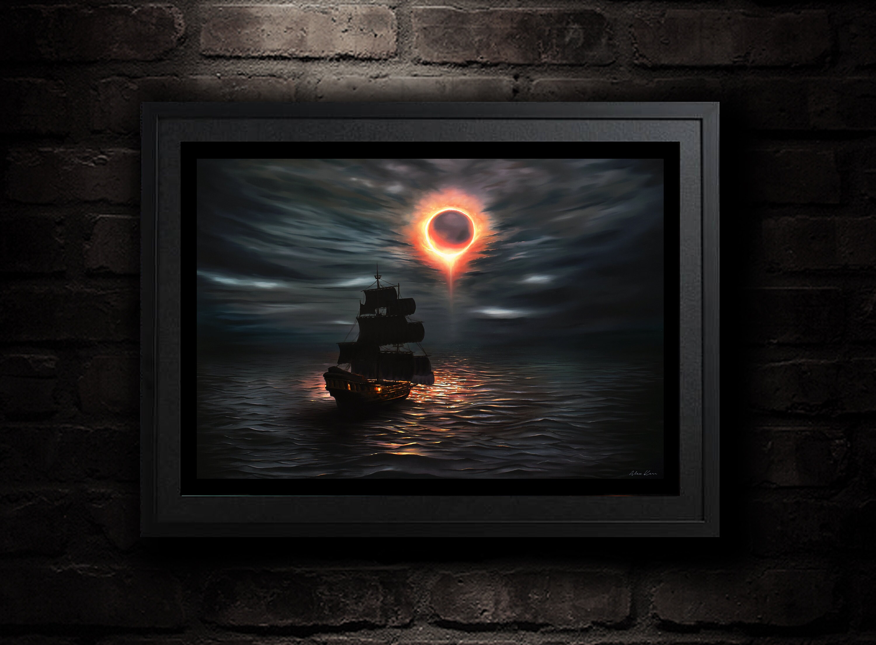 The Eclipse, Seascape, Oil Painting Print - Etsy