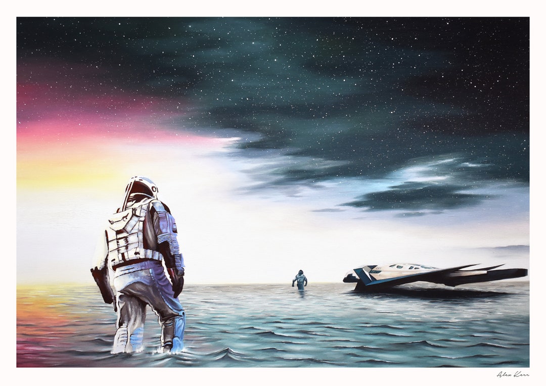 Interstellar Oil Painting Print, Sci- Fi Movie Scene - Etsy