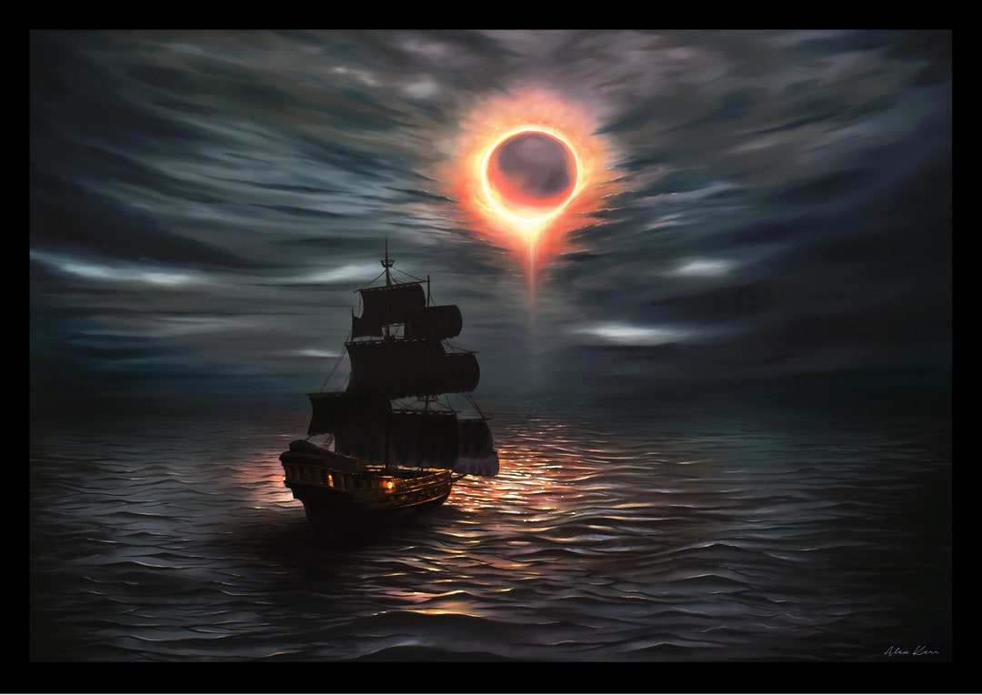 The Eclipse, Seascape, Oil Painting Print - Etsy