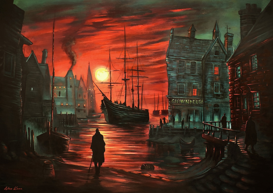 Gilman House Innsmouth | Lovecraftian Oil Painting Print - Etsy