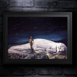 The Neverending Falkor, "leaving so Soon" Painting Print, Movie Art Scene - Etsy