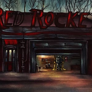 Red Rocket, Art Print, Sunset, Post-apocalyptic, Game Painting, Wall ...