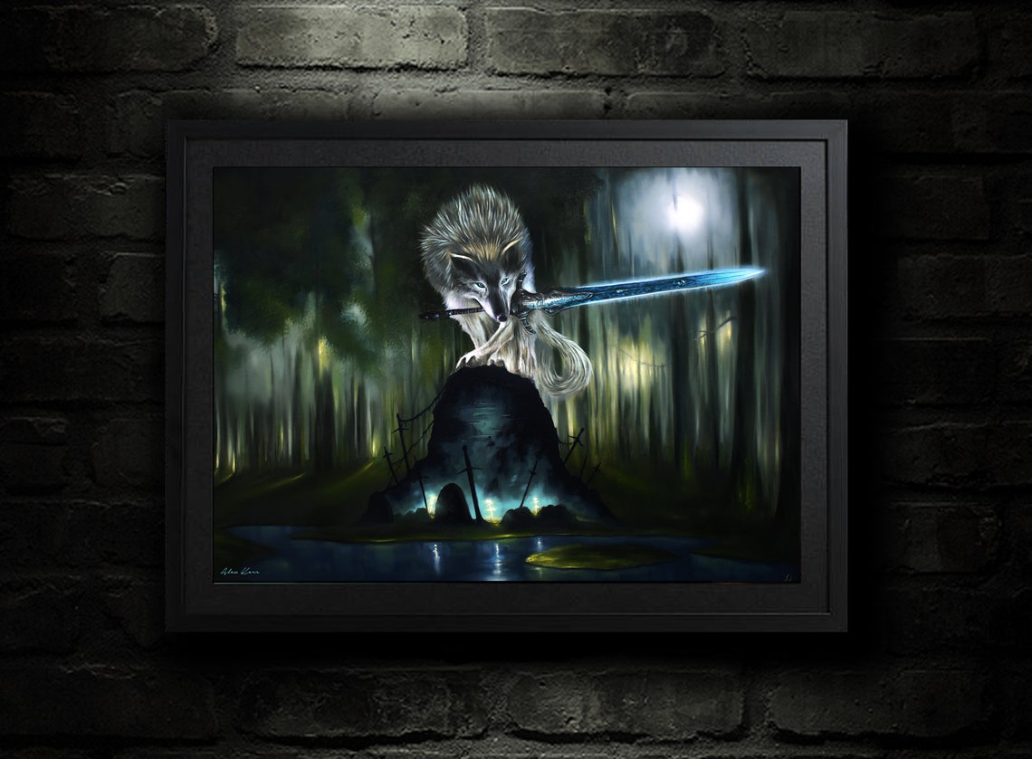 Sif Soulsborne Artwork Dark Oil Painting Print - Etsy