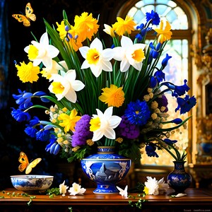 Set of 3 Floral Arrangements Canvas Wall Art 3 Pieces 18X18 Inch ...