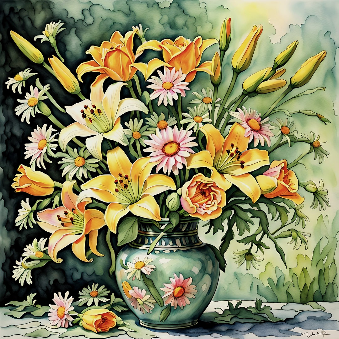 Set of 3 Floral Arrangements Canvas Wall Art 3 Pieces 18X18 Inch ...