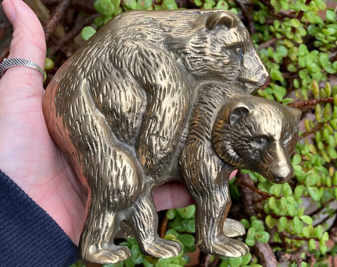 Mating Brass Bears, Vintage Grizzly Bear Figurine, Bears in Love ...