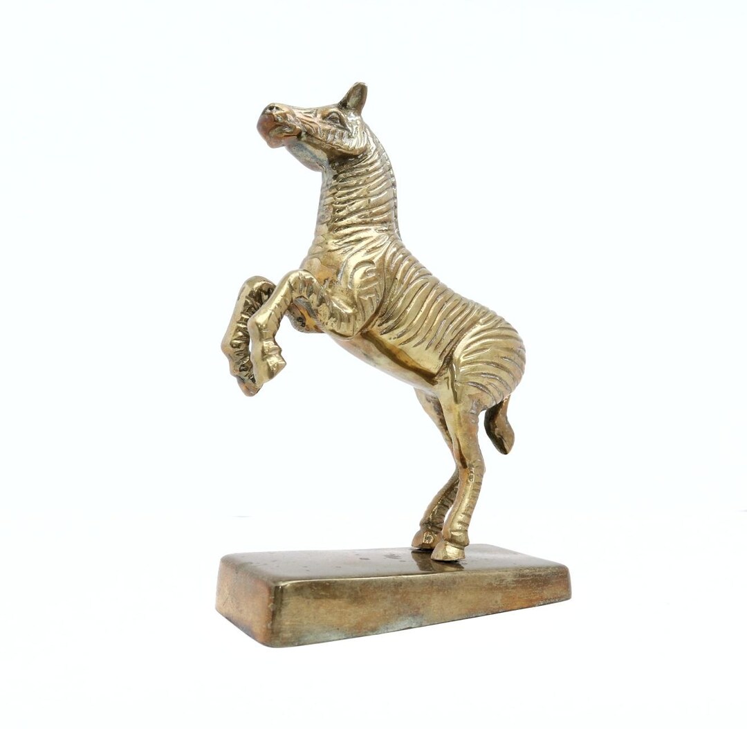 Vintage Brass Zebra Figurine: Safari Home Decor - Etsy