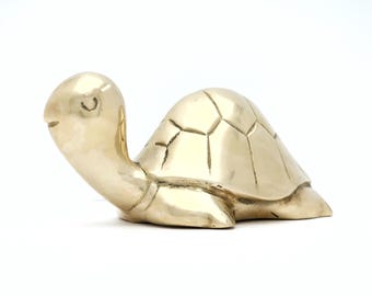Vintage Brass Turtle - Etsy
