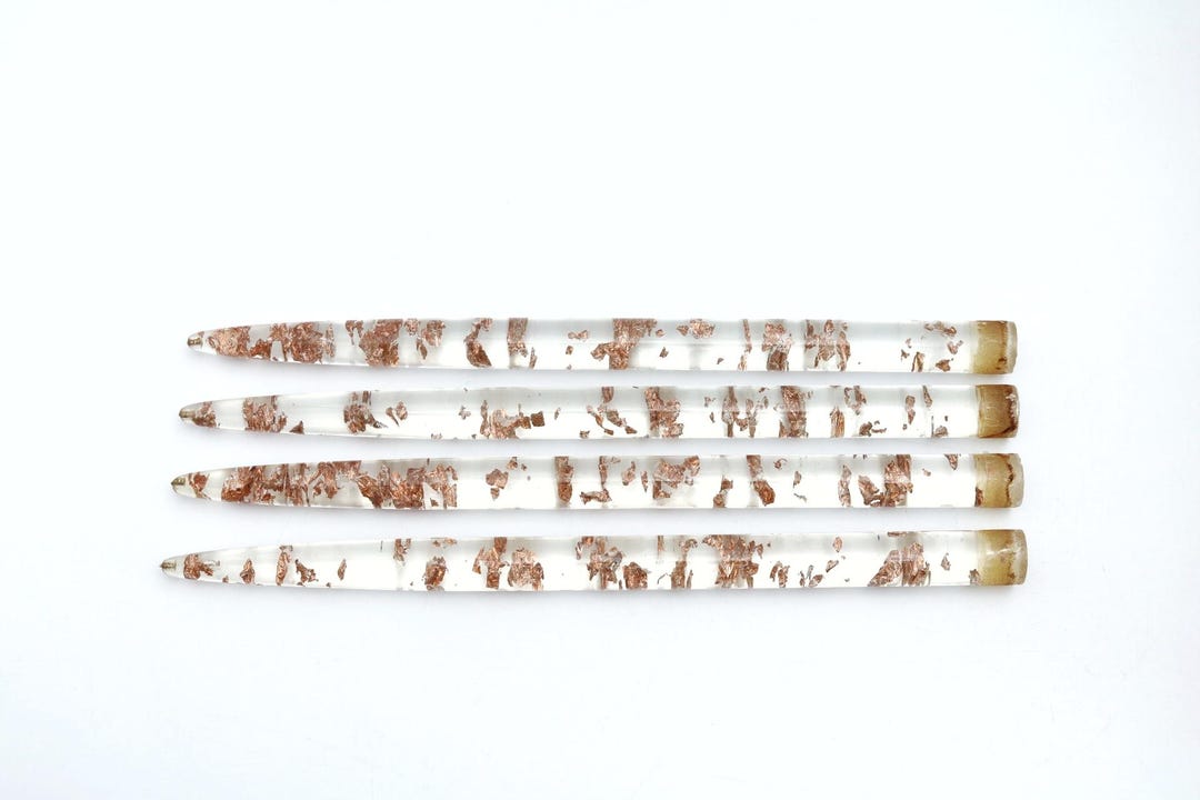 Lucite Copper Flake Candles, Vintage Taper Lucite Candles, Fall Decor ...