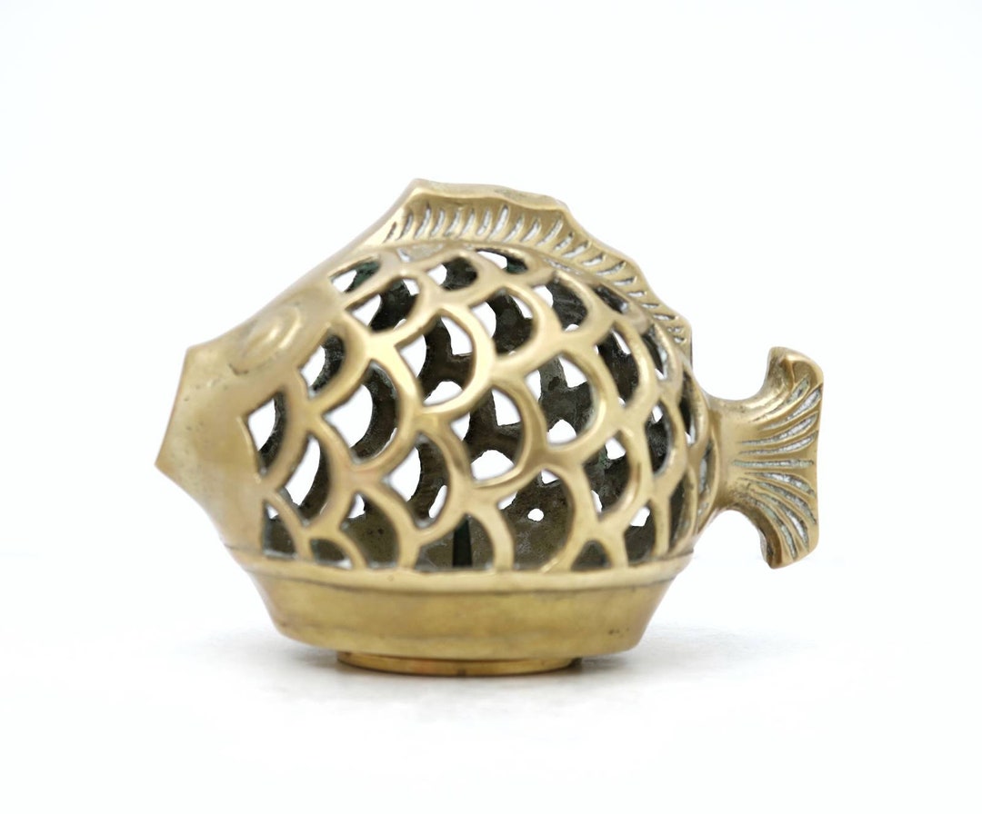 Small Brass Fish, Vintage Fish Figurine, Seaside Coastal Decor ...