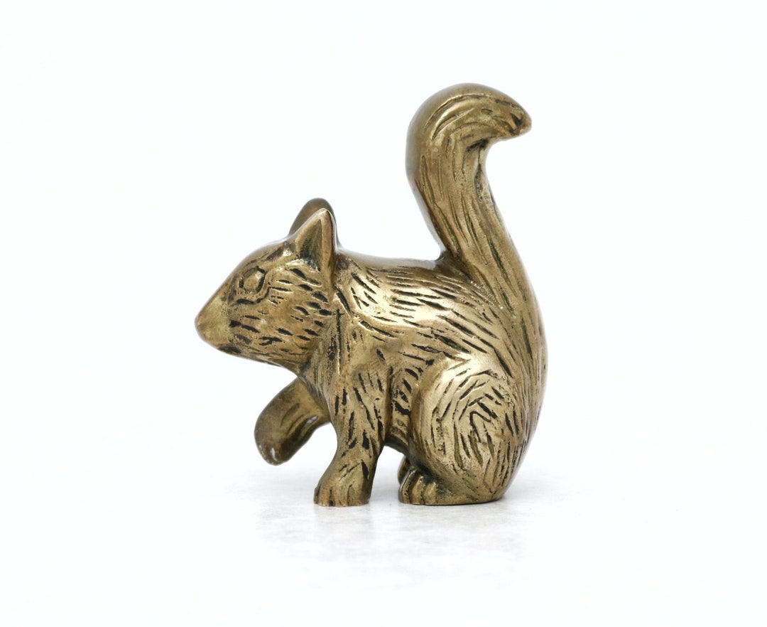 Small Brass Squirrel, Vintage Squirrel Figurine, Woodland Animals, Home ...