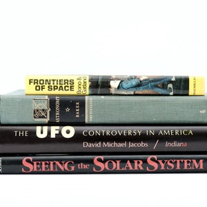 Space Themed Book Set, Vintage Space Books, Astronomy UFO Solar System ...