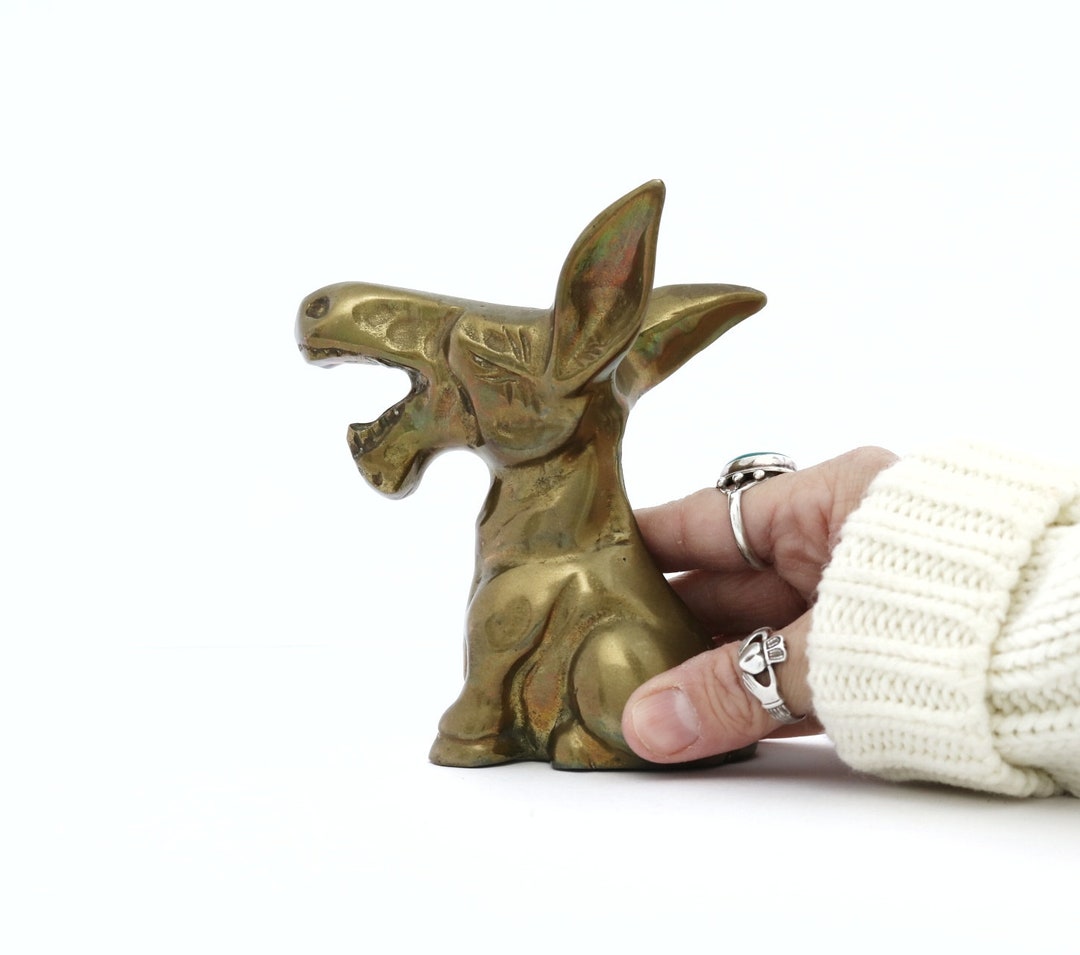 Large Brass Donkey, Vintage Donkey Figurine, Jackass, Burro Statue ...