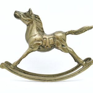Large Brass Rocking Horse Figurine, Vintage Rocking Horse Statue ...