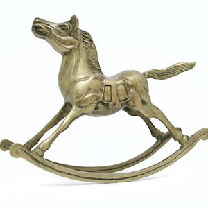 Large Brass Rocking Horse Figurine, Vintage Rocking Horse Statue ...