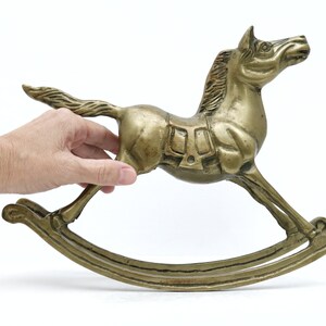 Large Brass Rocking Horse Figurine, Vintage Rocking Horse Statue ...