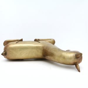 Stylized Brass Horse Statue, Vintage Recumbent Horse Figurine, Modern ...