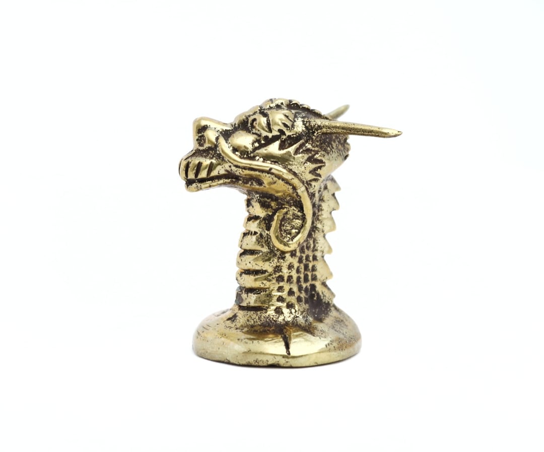 Small Brass Dragon, Mini Vintage Dragon Figurine, Chinese Zodiac Animal ...